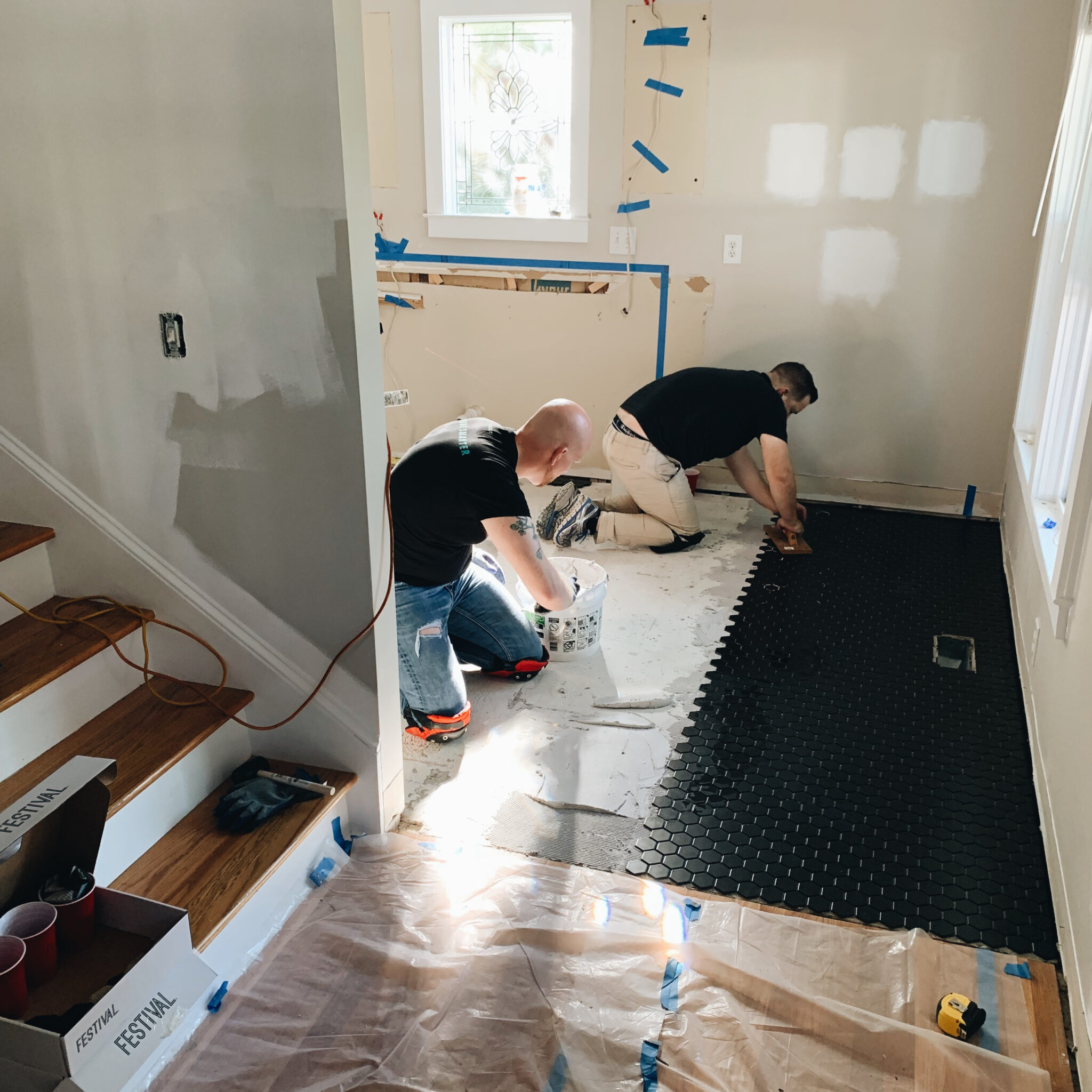 Ah... The Joys Of Tiling Old Unsquare Rooms... - A Home Is Announced