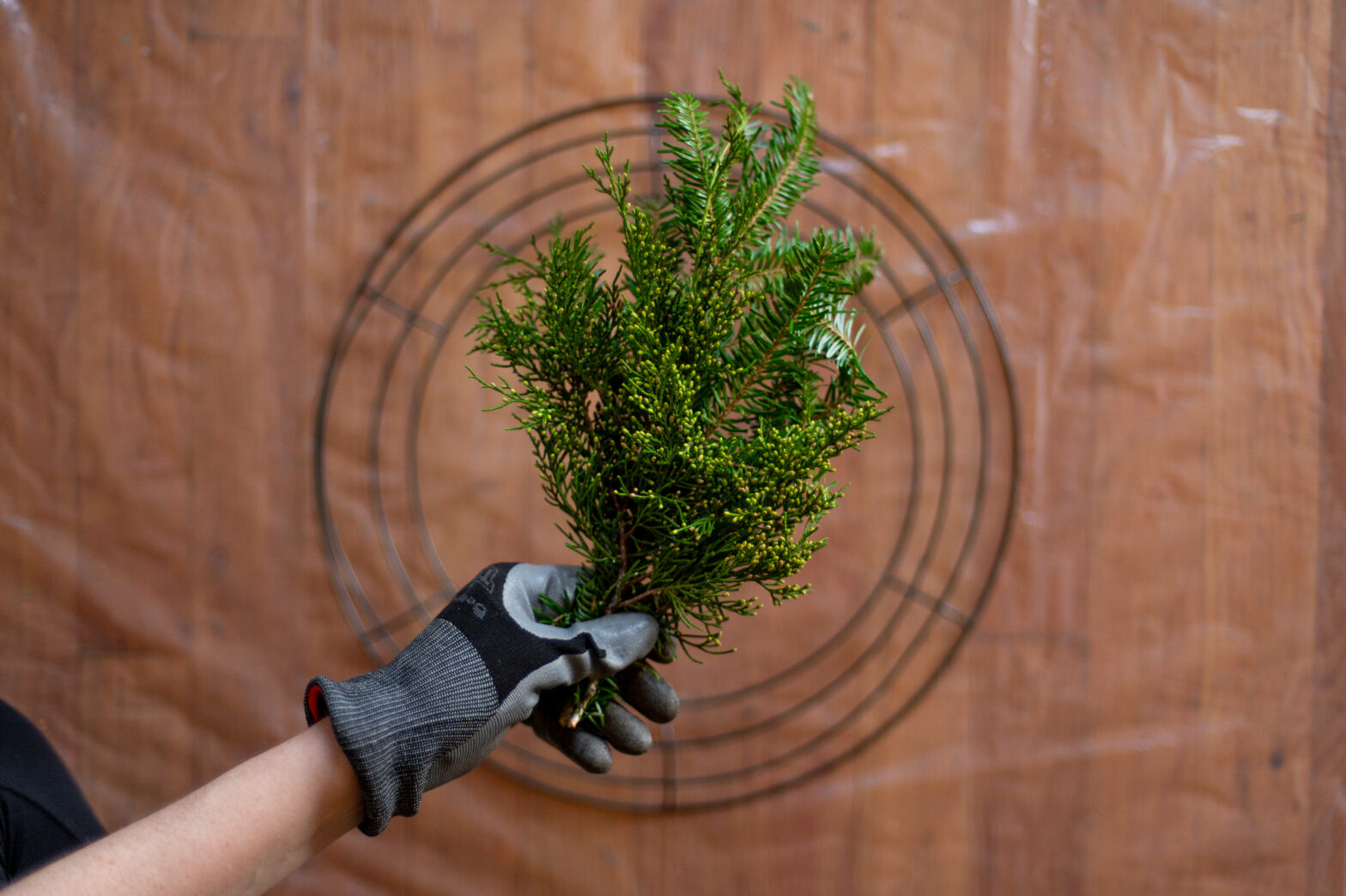How To Make A DIY Fresh Evergreen Christmas Wreath with Foraged ...