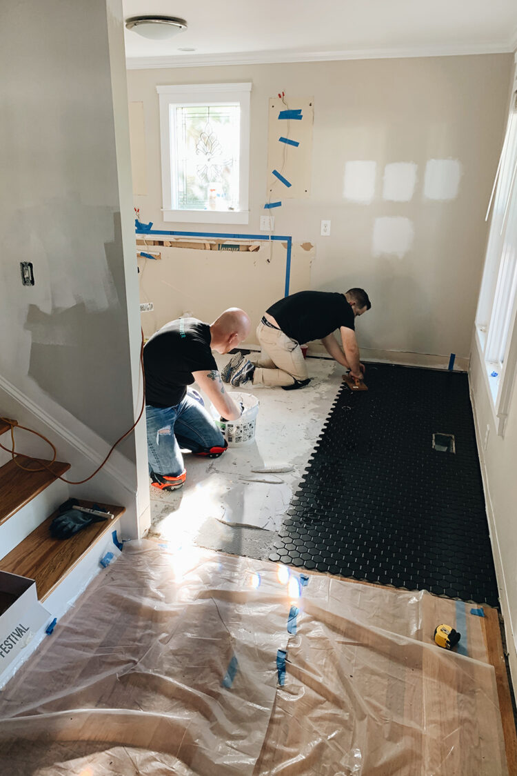 Ah... The Joys Of Tiling Old Unsquare Rooms... - A Home Is Announced