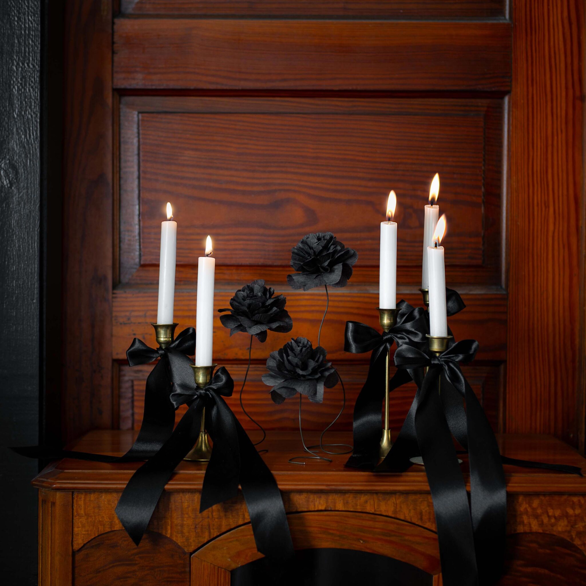 How to Make Black Streamer Roses for Elegant Halloween Decor - A Home ...